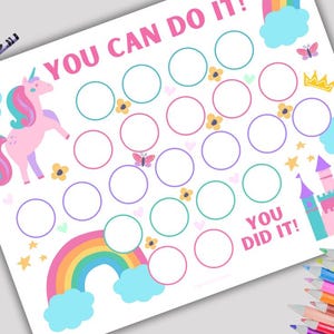 Unicorn Reward Chart for Girls – Printable Behavior Chart, Toddler ...