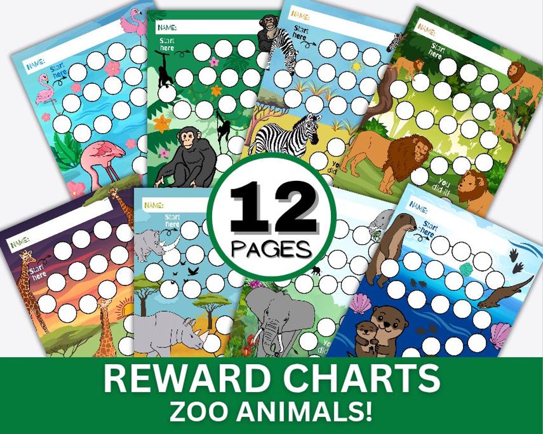 Printable Zoo Animal Reward Charts: Behavior, Potty Training (PDF) - Etsy