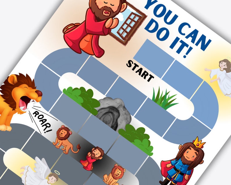 Daniel and the Lion's Den Reward Chart, Church School Sticker Chart for ...