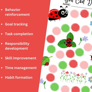 Ladybug Reward Chart for Kids – Printable Behavior Sticker Chart ...