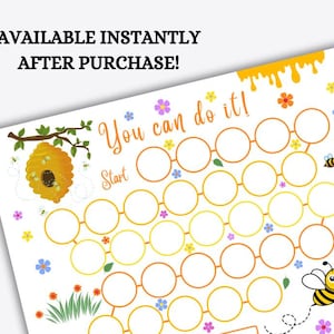 Printable Bee Reward Chart, Honey Bee Behavior Chart, Reward Chart Kids ...