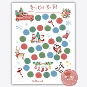 Christmas Reward Chart, Printable Sticker Chart, Kids Reward Chart ...