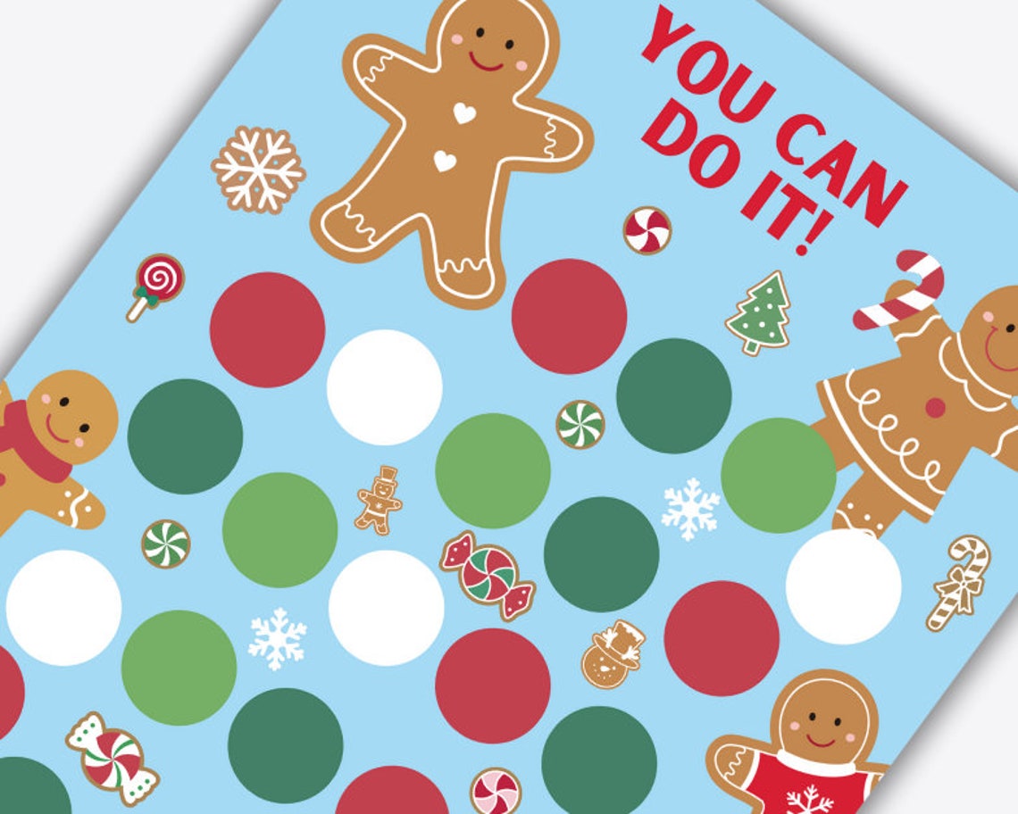 Printable Gingerbread Reward Chart: Christmas Behavior Tracker (PDF) - Etsy