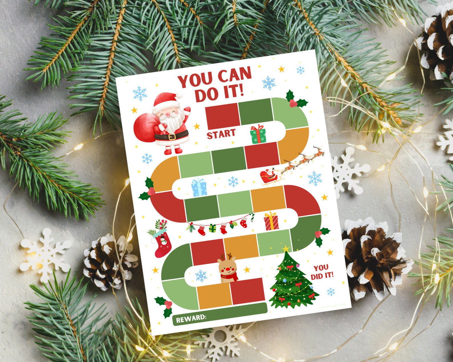 Christmas Reward Chart: Santa Sticker Chart for Kids (printable) - Etsy
