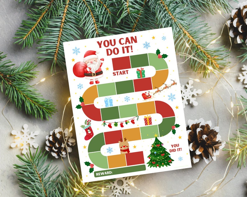 Christmas Reward Chart: Santa Sticker Chart for Kids (printable) - Etsy