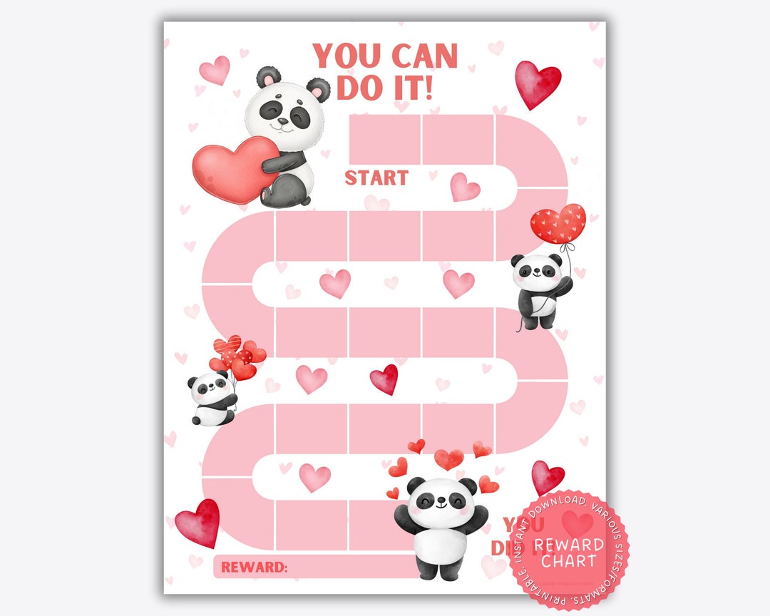 Printable Valentine Reward Chart, Kids Reward Chart, Potty Training ...