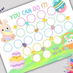 Printable Easter Bunny Reward Chart, Behavior Chart, Potty Training ...
