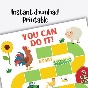 Farm Reward Chart: Kids' Behavior & Potty Training (digital Download ...