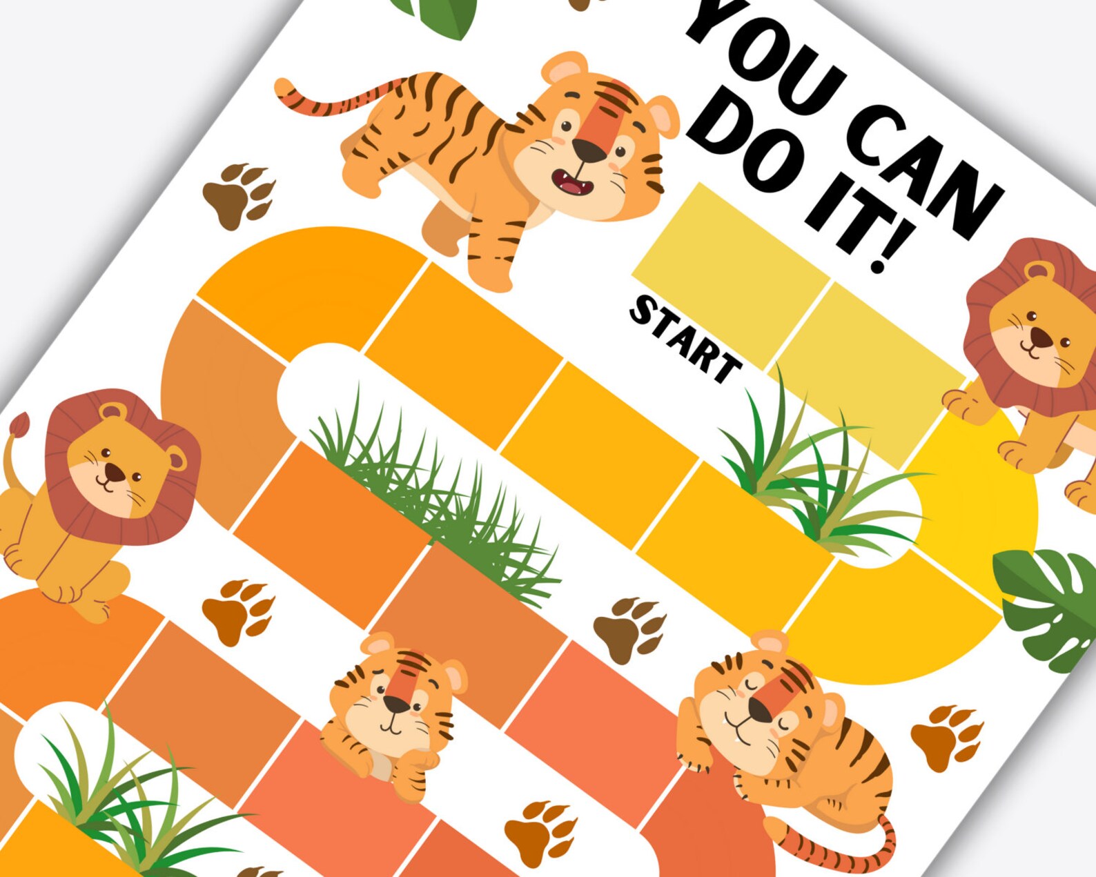 Lion Reward Chart Printable, Tiger Sticker Chart, Wild Animal Potty ...