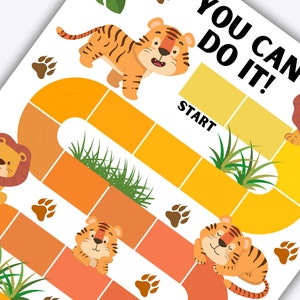 Lion Reward Chart Printable, Tiger Sticker Chart, Wild Animal Potty ...