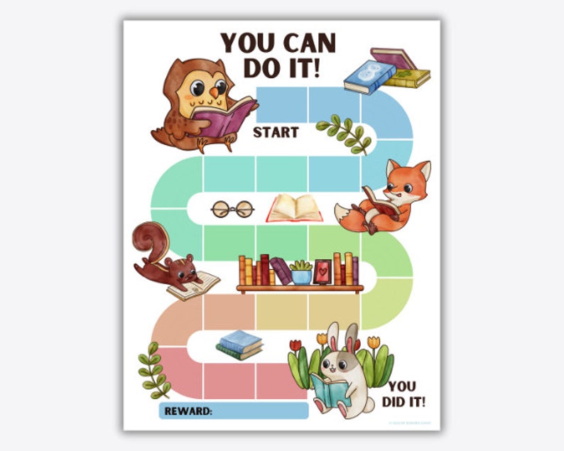 Reading Progress Chart, Book Reward Chart, Kids Book Reading Chart ...