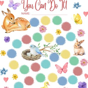 Reward Chart Printable, Kids Reward Chart, Spring Baby Animal Reward ...