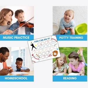 Baseball Reward Chart for Kids: Behavior & Potty Training (PDF, JPG ...
