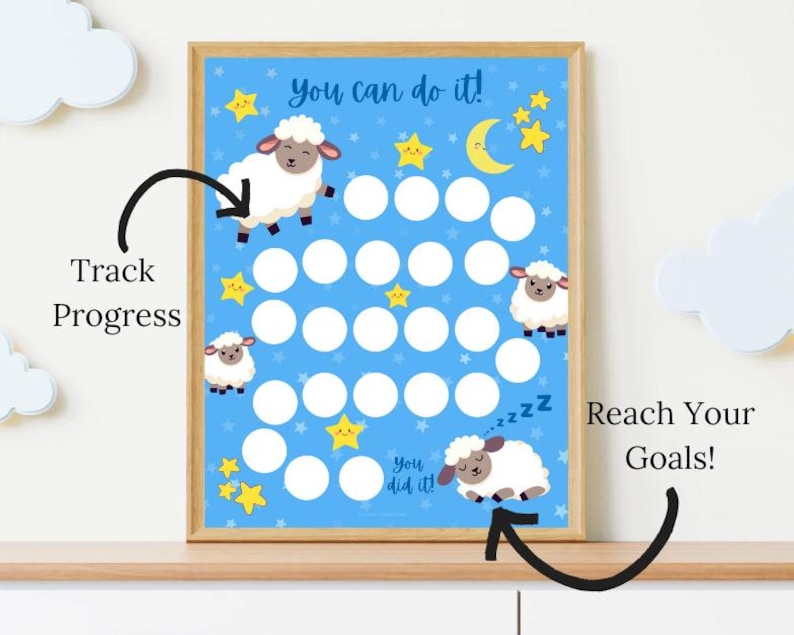 Toddler Bed Time Chart, Printable Sleep Tracker, Sticker Reward Chart ...