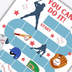 Printable Sports Reward Chart for Kids, Baseball Reward Chart, Boys ...