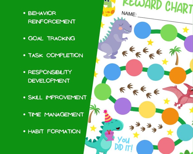 Dinosaur Potty Training Reward Chart: Kids' Sticker Chart (PDF) - Etsy