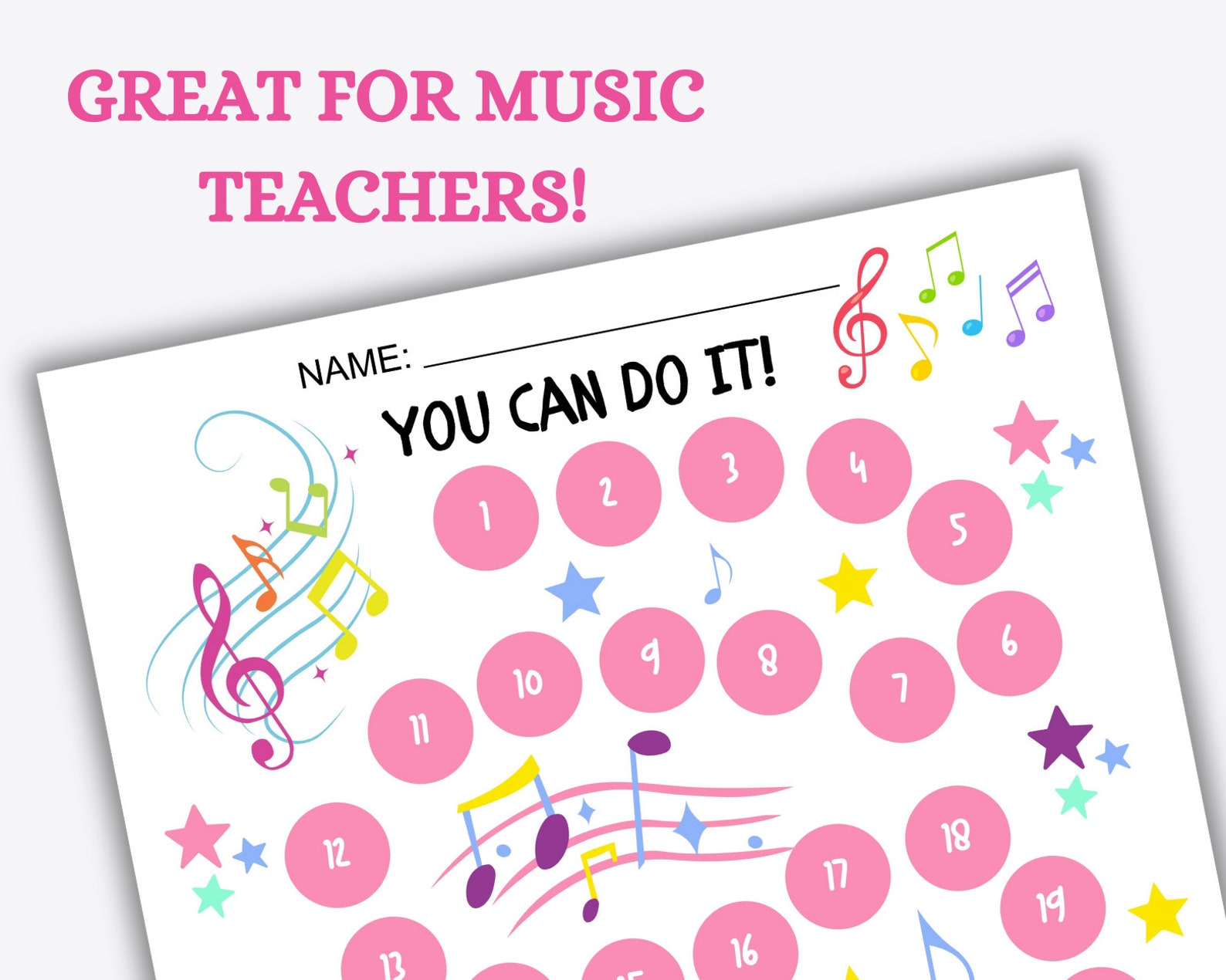 Printable Music Reward Charts, Music Practice Chart, Kids Reward Chart ...