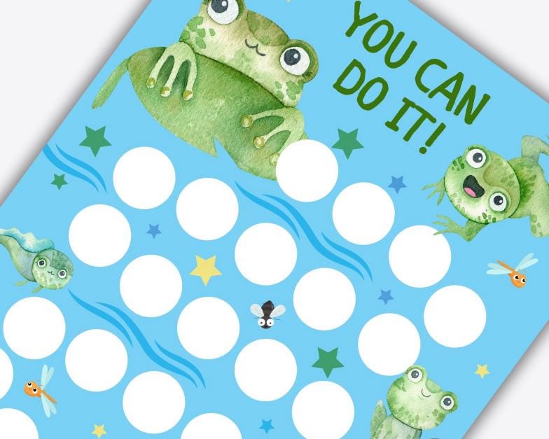 Frog Printable Reward Chart: Potty Training, Behavior (PDF) - Etsy