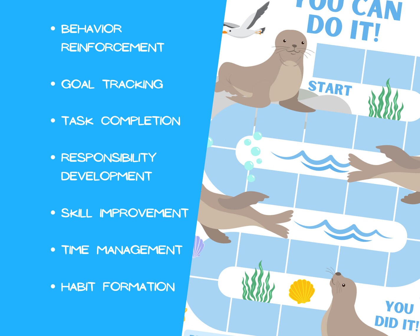 Printable Ocean Animal Reward Charts, Kids Behavior Chart, Instant ...