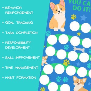 Corgi Reward Chart, Corgi Sticker Chart, Dog Reward Chart, Puppy ...