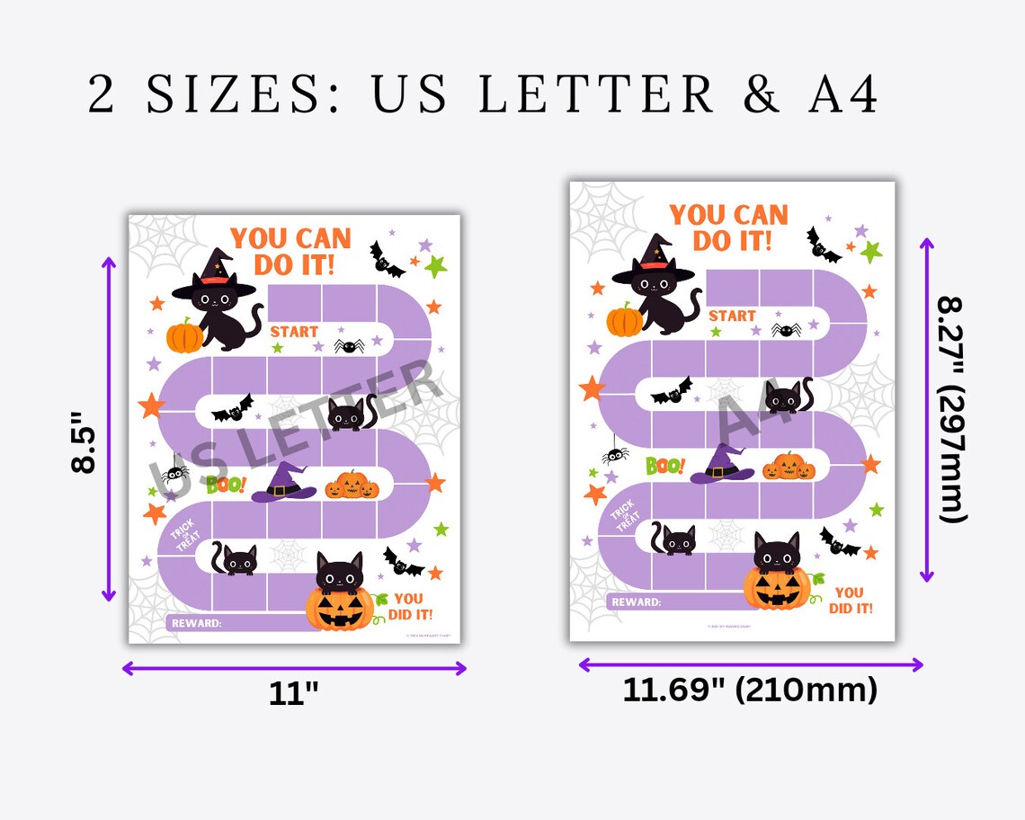 Halloween Reward Chart, Printable Kids Reward Chart, Cat Sticker Chart ...