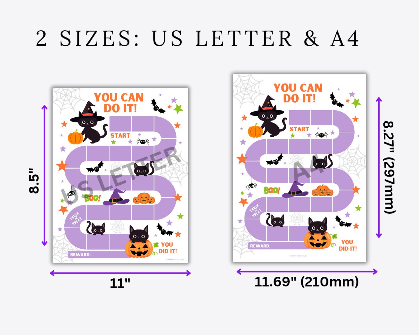 Halloween Reward Chart, Printable Kids Reward Chart, Cat Sticker Chart ...