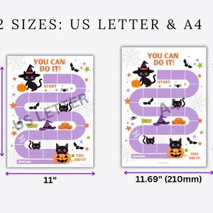 Halloween Reward Chart, Printable Kids Reward Chart, Cat Sticker Chart ...