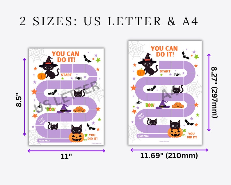 Halloween Reward Chart, Printable Kids Reward Chart, Cat Sticker Chart ...