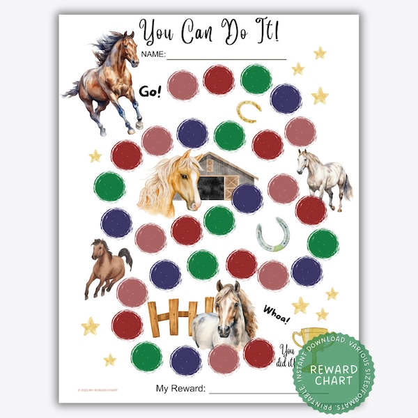 Horse Sticker Chart - Etsy