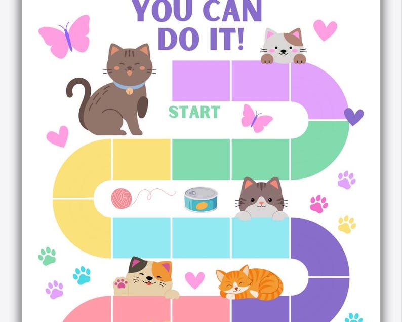 Kitty Cat Reward Chart: Kids Behavior, Potty Training (PDF, JPG, PNG ...