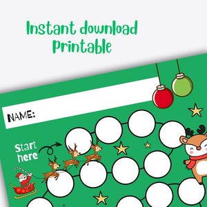 Christmas Reward Chart: Santa Sticker Habit Tracker (PDF, JPG, PNG) - Etsy
