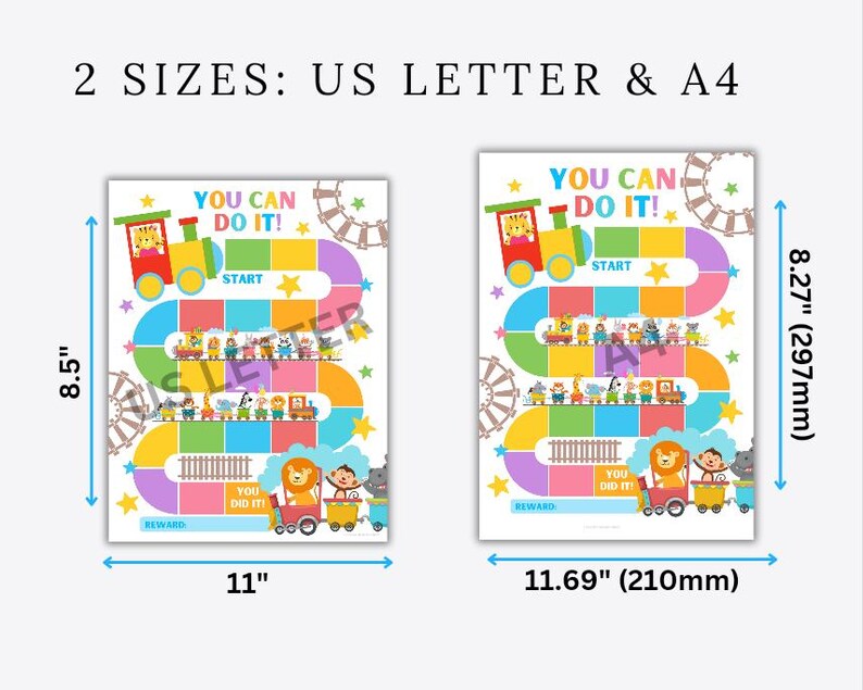 Train Reward Chart: Kids Behavior & Potty Training (digital Download ...