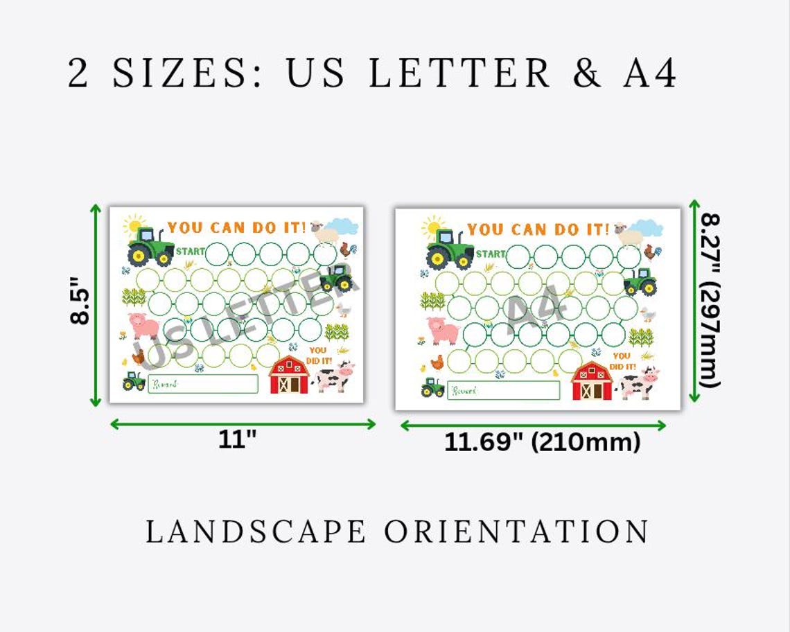 Tractor Reward Chart Printable: Farm Behavior Tracker (digital Download ...