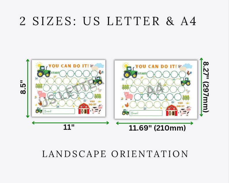 Tractor Reward Chart Printable: Farm Behavior Tracker (digital Download ...