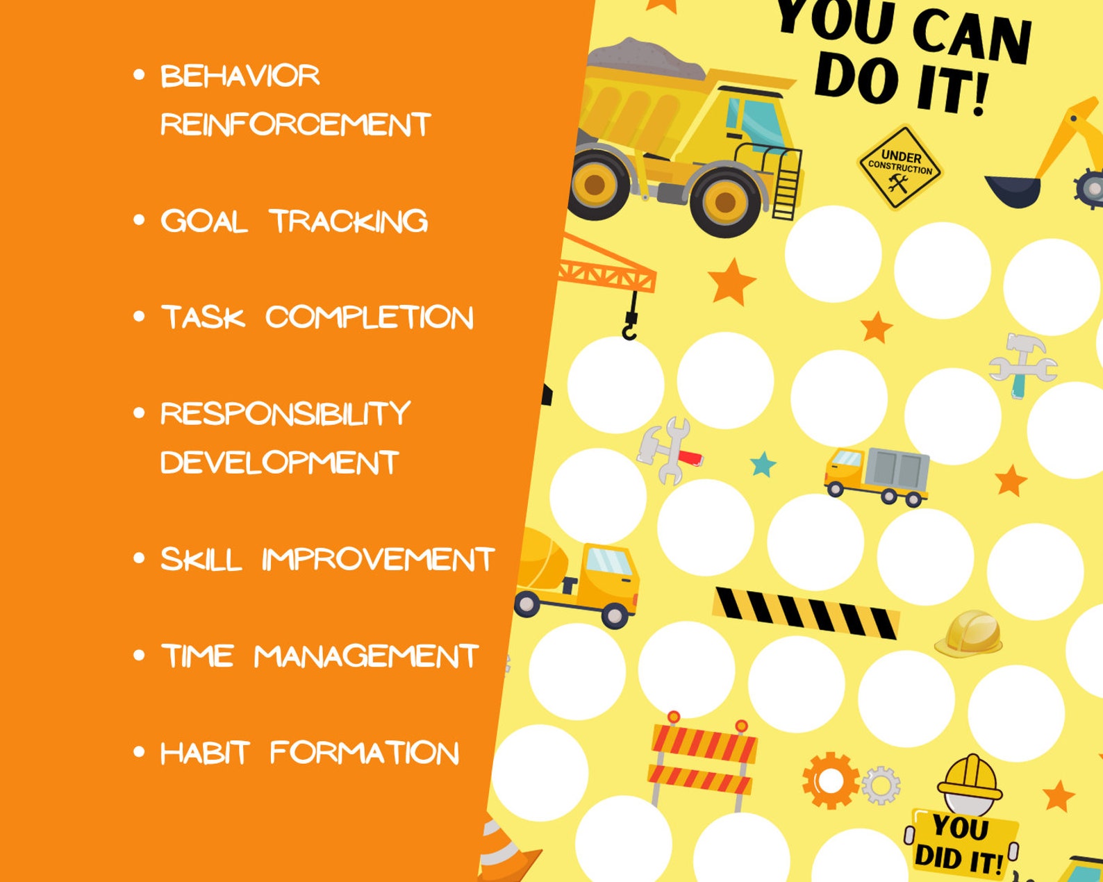 Construction Truck Reward Chart Printable, Potty Training Chart ...