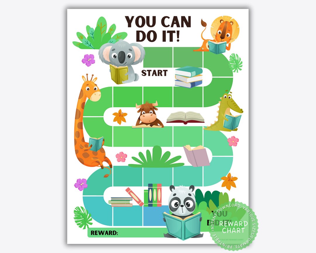 Printable Reward Chart, Reading Progress Chart, Kids Book Reading Log ...