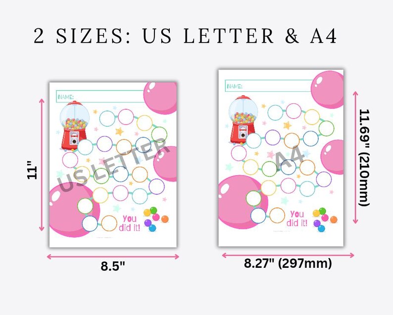Bubble Gum Reward Chart: Fun Behavior Tracker (PDF) - Etsy