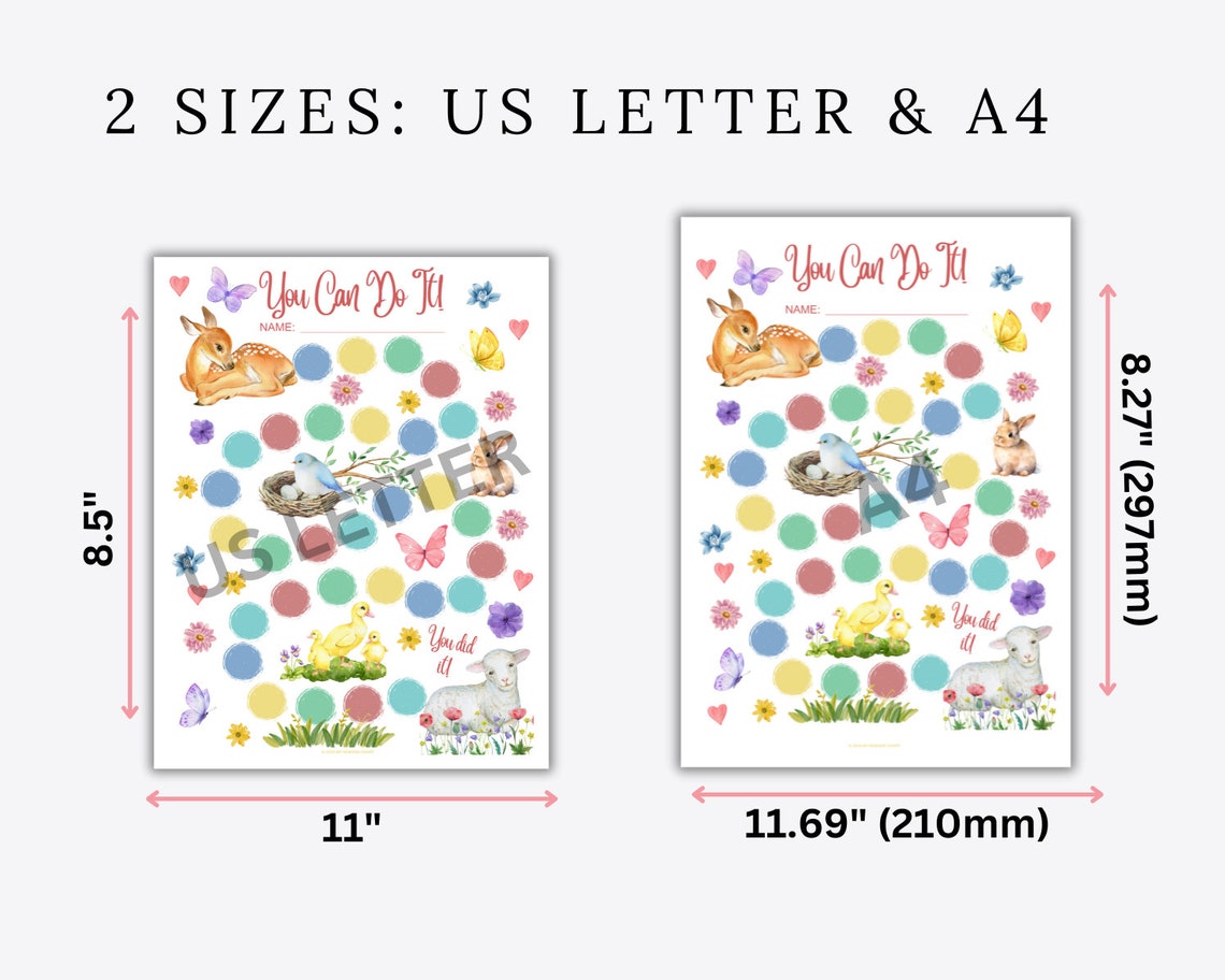 Reward Chart Printable, Kids Reward Chart, Spring Baby Animal Reward ...