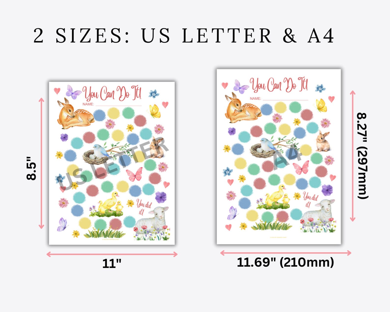 Spring Baby Animal Reward Chart: Potty Training, Chores (printable) - Etsy