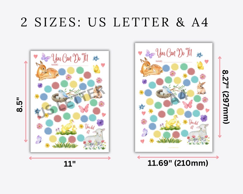 Reward Chart Printable, Kids Reward Chart, Spring Baby Animal Reward ...