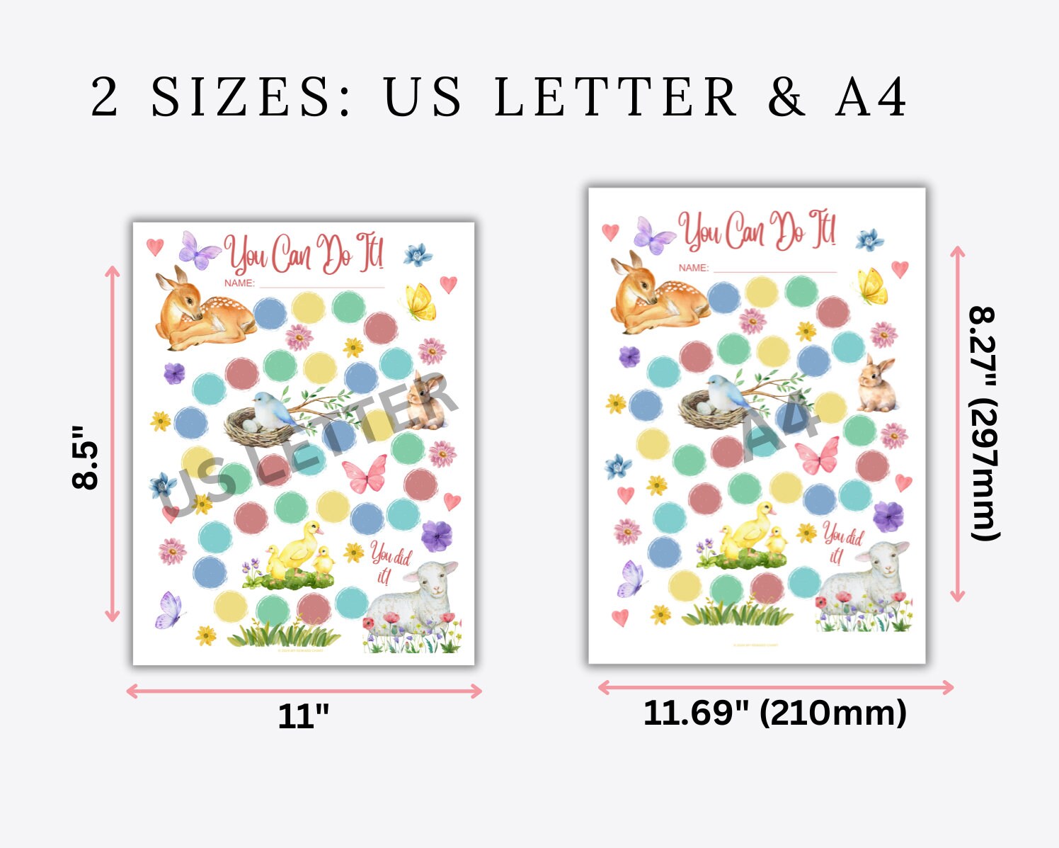 Reward Chart Printable, Kids Reward Chart, Spring Baby Animal Reward ...