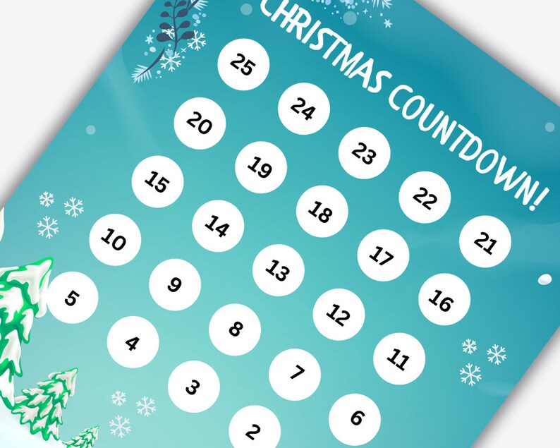 Printable Christmas Countdown, Kids Reward Chart, December Countdown ...