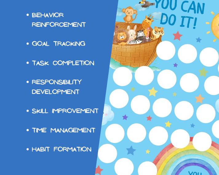 Noah’s Ark Reward Chart, Printable Toddler Behavior & Potty Training ...