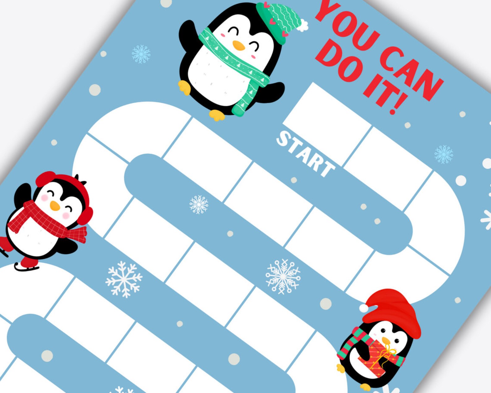 Penguin Christmas Reward Chart: Kids Behavior Tracker (digital Download ...