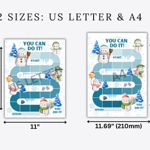 Snowman Reward Chart: Winter Potty Training, Good Behavior (PDF) - Etsy