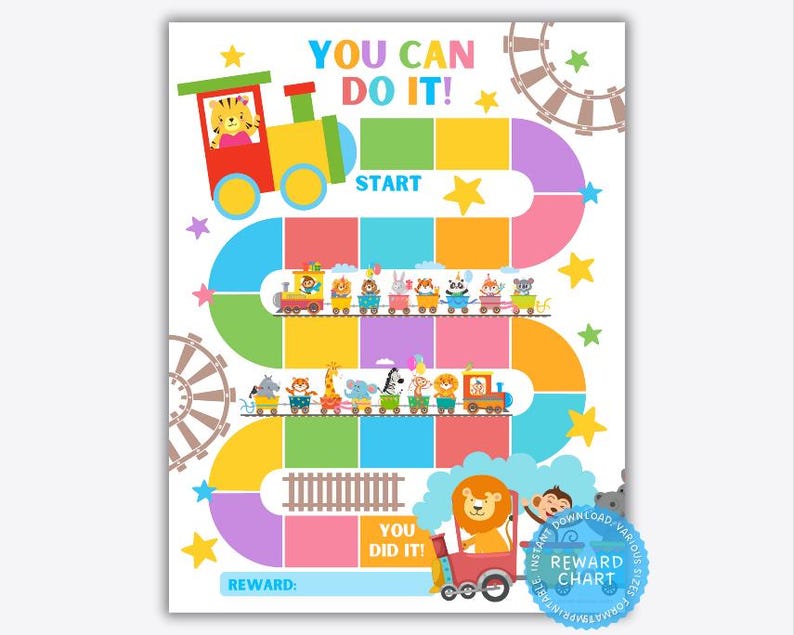 Train Reward Chart: Kids Behavior & Potty Training (digital Download ...