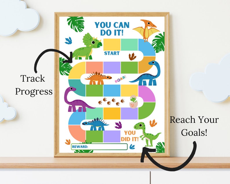 Dinosaur Reward Chart, Printable Potty Training Chart for Toddlers ...