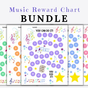 Printable Music Reward Charts, Music Practice Chart, Kids Reward Chart ...