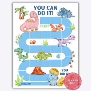 Printable Dinosaur Reward Chart for Kids, Kids Reward Chart, Behavior ...