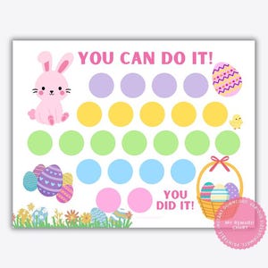 Printable Easter Bunny Reward Chart: Kids Behavior Tracker (PDF, JPG ...